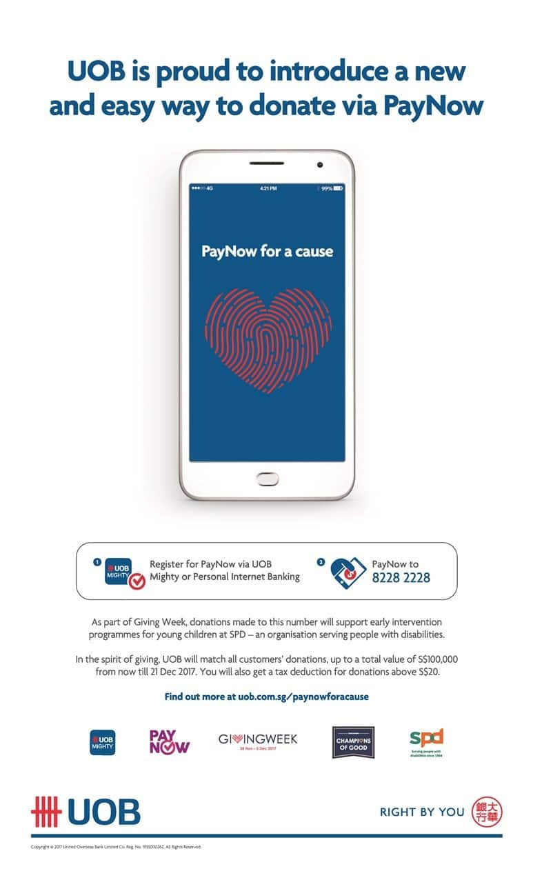 UOB PayNow for a cause - SPD